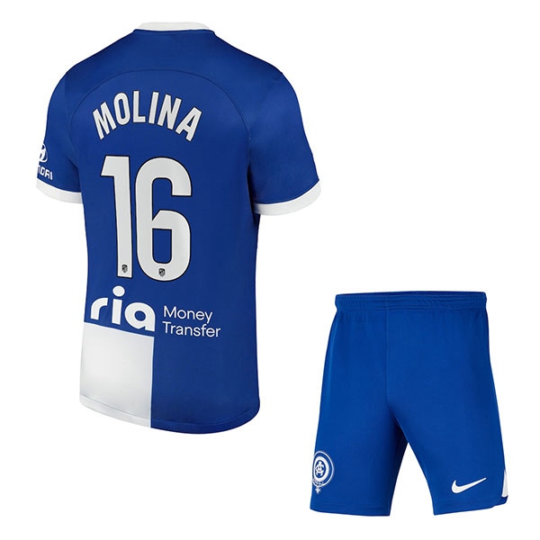 Crea La Tua Maglie Calcio Atletico Madrid (NAHUEL MOLINA #16) Bambino ...